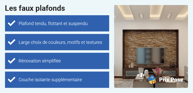 Plafond : types, choix, rénovation, entretien